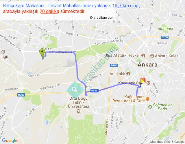 Bahçekapı Mahallesi Devlet Mahallesi arası kaç km, saat Bahçekapı Mahallesi Devlet Mahallesi arası kaç km, saat