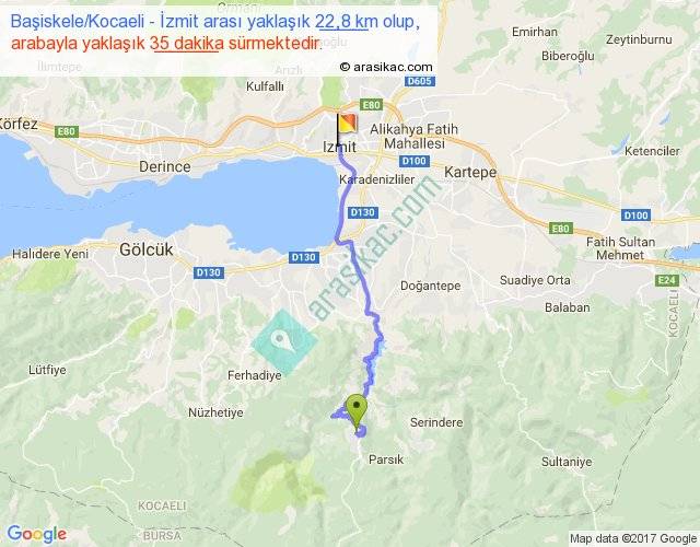 Başiskele Kocaeli İzmit arası kaç km, saat Başiskele Kocaeli İzmit arası kaç km, saat
