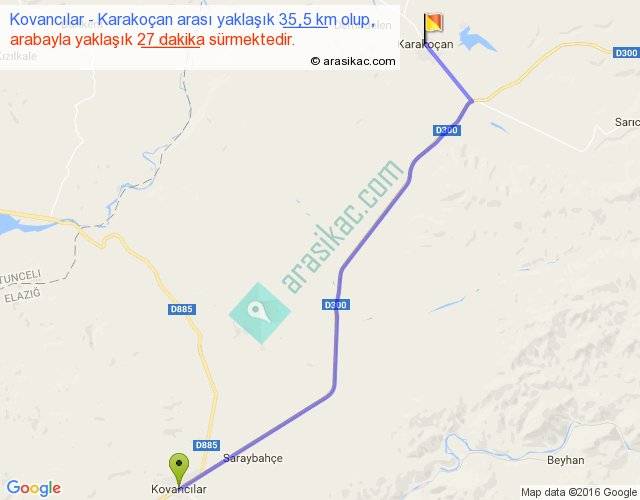 Kovancılar Karakoçan arası kaç km, saat Kovancılar Karakoçan arası kaç km, saat