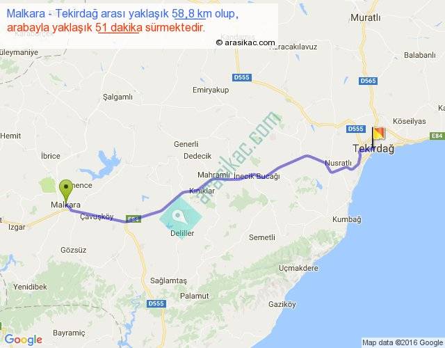 Malkara Tekirdağ arası kaç km, saat Malkara Tekirdağ arası kaç km, saat