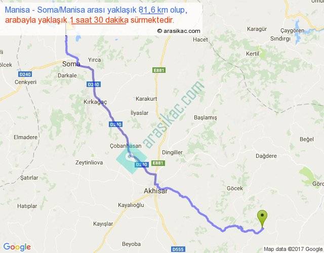Manisa Soma Manisa arası kaç km, saat Manisa Soma Manisa arası kaç km, saat