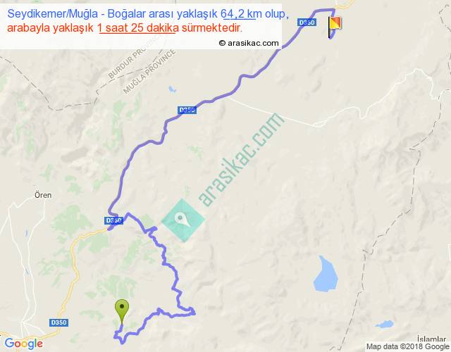 Seydikemer Muğla Boğalar arası kaç km, saat Seydikemer Muğla Boğalar arası kaç km, saat