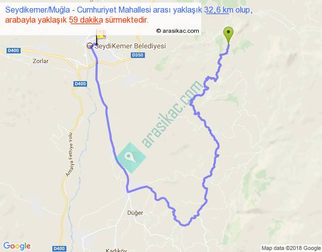 Seydikemer Muğla Cumhuriyet Mahallesi arası kaç km, saat Seydikemer Muğla Cumhuriyet Mahallesi arası kaç km, saat