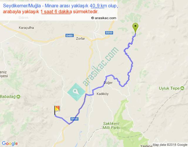 Seydikemer Muğla Minare arası kaç km, saat Seydikemer Muğla Minare arası kaç km, saat