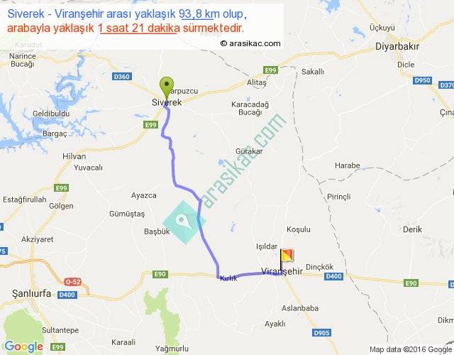 Siverek Viranşehir arası kaç km, saat Siverek Viranşehir arası kaç km, saat