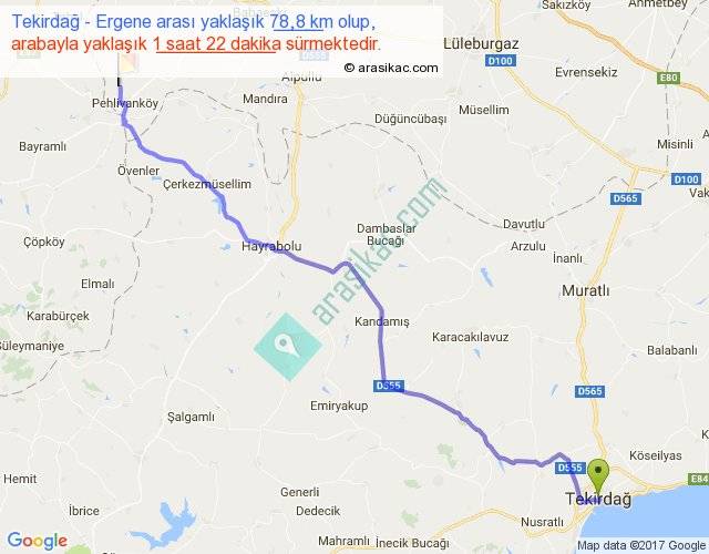 Tekirdağ Ergene arası kaç km, saat Tekirdağ Ergene arası kaç km, saat